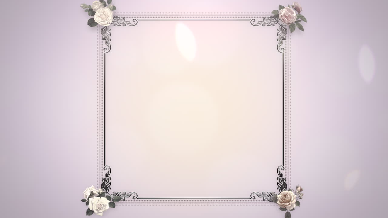 Premium stock video - Closeup vintage frame with flowers motion with ...