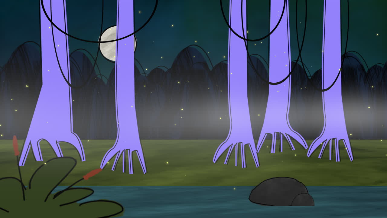 Premium stock video - Cartoon animation background with forest and ...