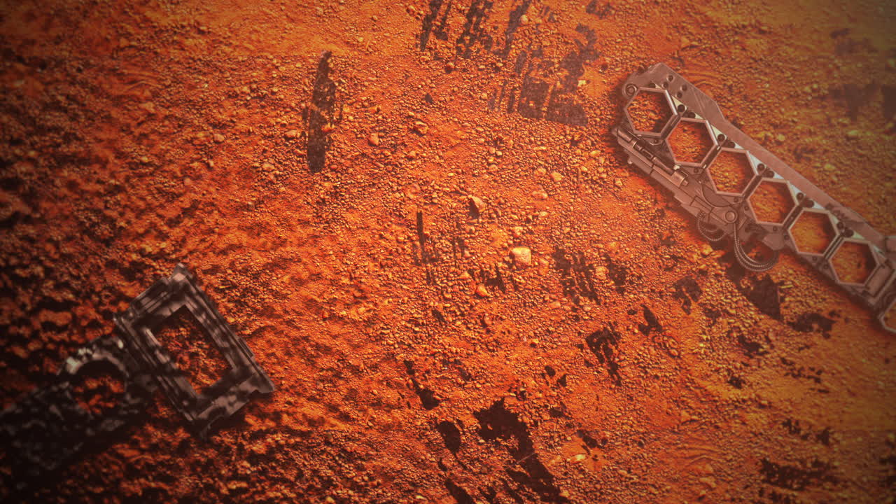 Premium stock video - Cinematic background with shapes in planet mars ...