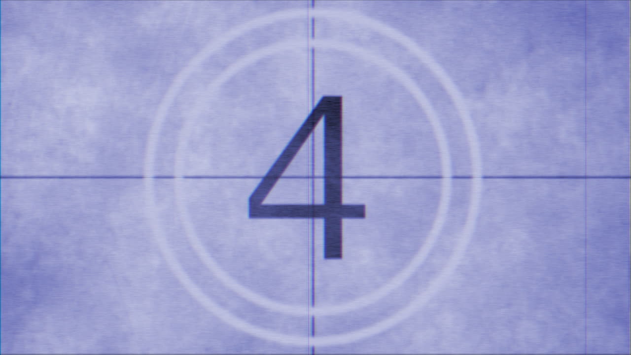 Premium stock video - Motion blue retro film countdown abstract ...