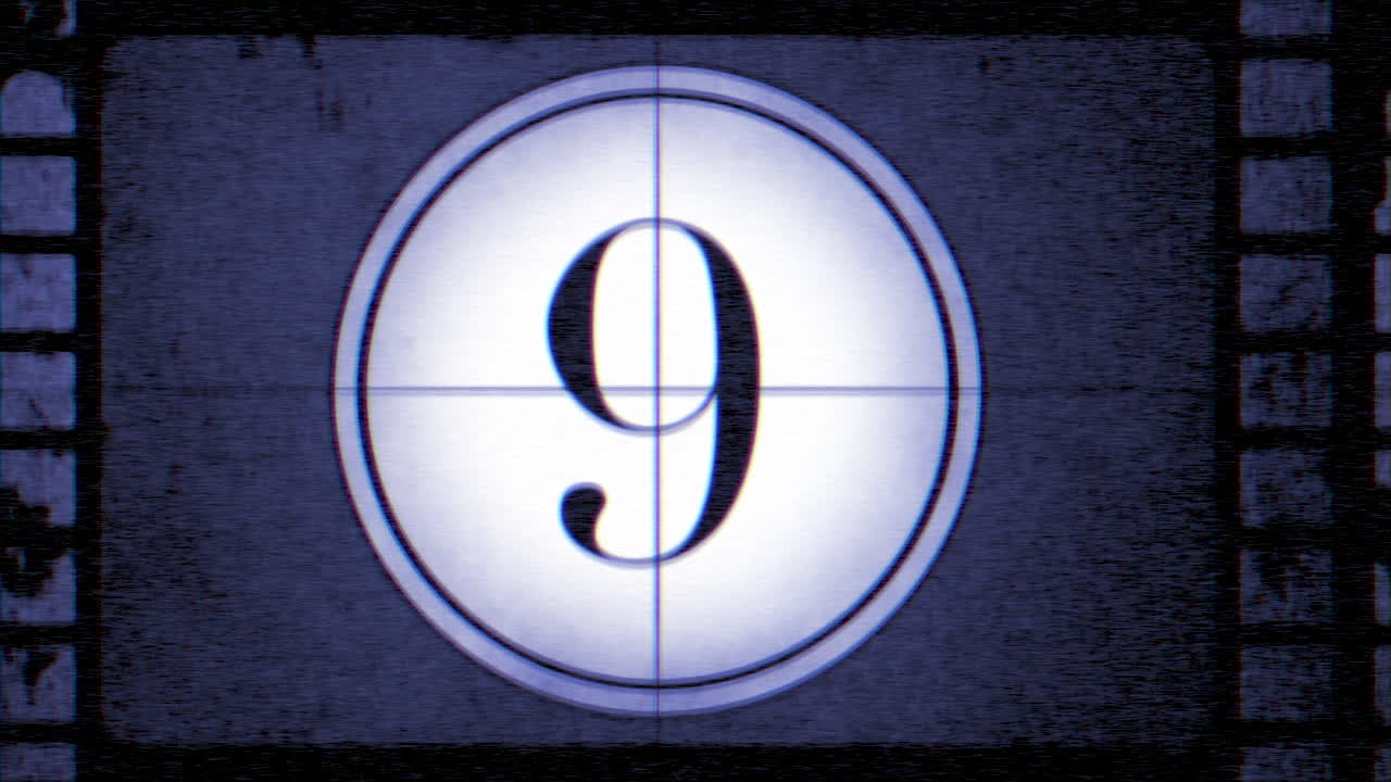 Premium stock video - Motion blue retro film countdown abstract ...