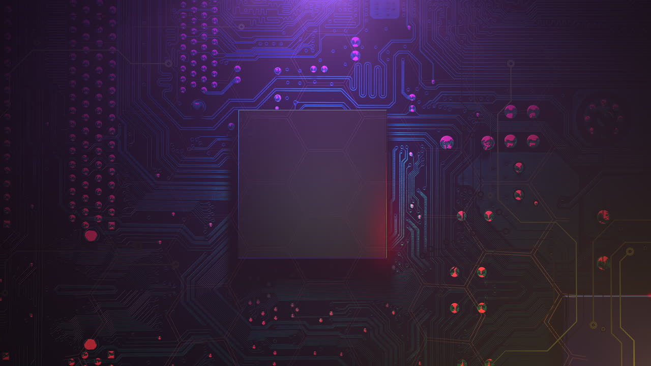 Premium stock video - Cyberpunk animation background with computer chip ...