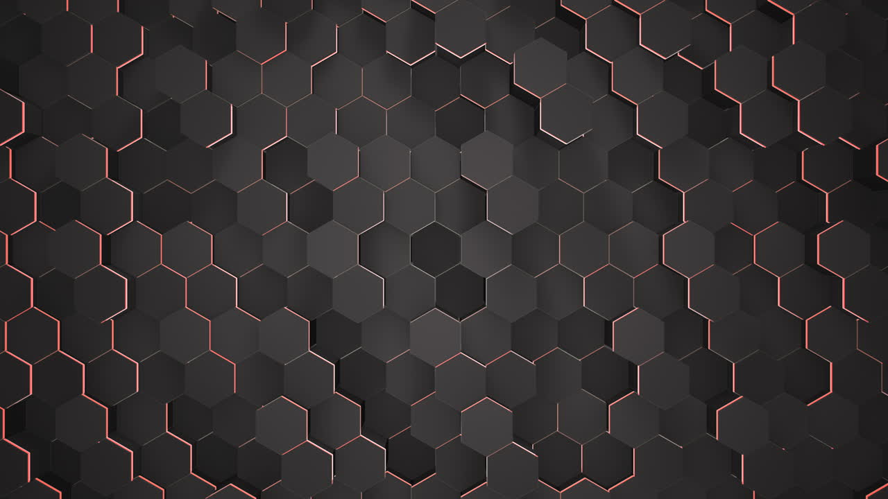 Premium stock video - Motion dark black and red hex grid background ...