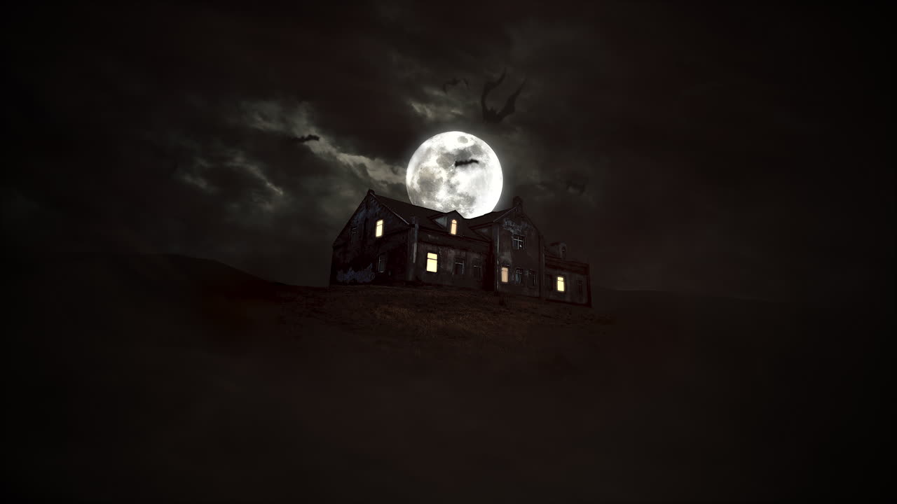 Premium stock video - Mystical horror background with the house and ...