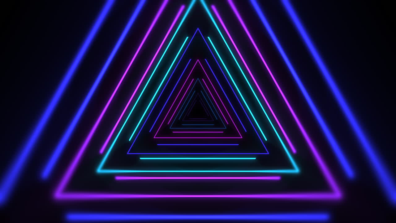 Premium stock video - Motion colorful laser neon triangles abstract ...