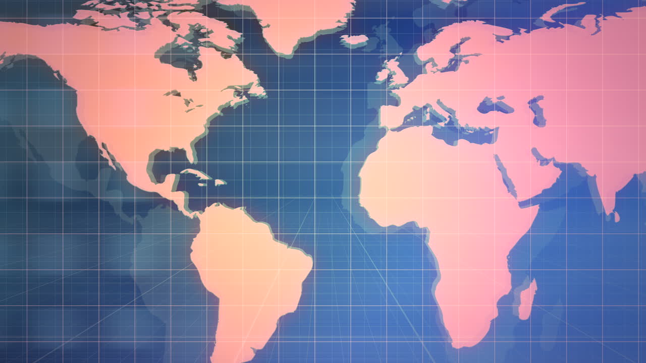 Premium stock video - News graphic animation with lines and world map ...
