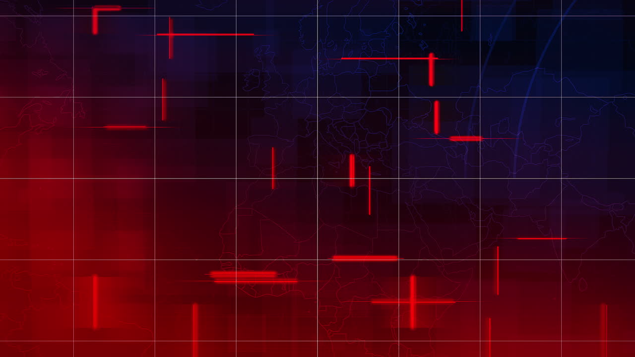 Premium stock video - News intro graphic animation with lines and world map abstract background