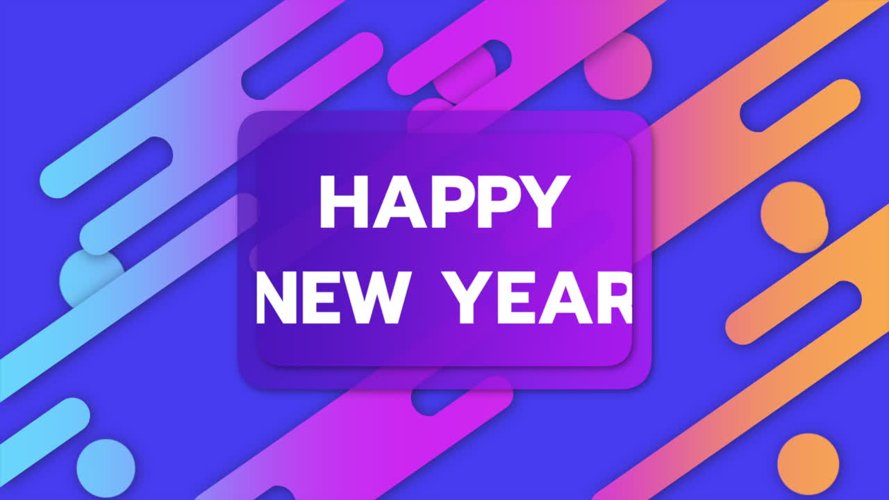 Premium stock video - Animation text happy new year and motion abstract ...