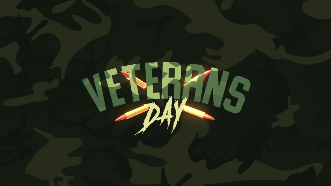 Premium stock video - Animation text veterans day on military ...