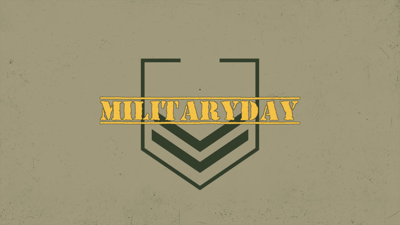 Premium stock video - Animation text military day on warfare background ...