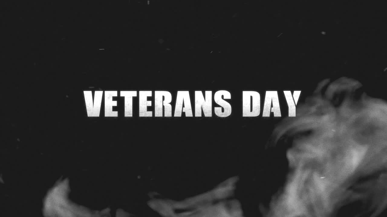 Premium stock video - Animation text veterans day on military ...