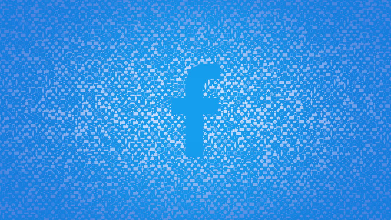 Premium stock video - Motion icons of facebook social network on simple ...