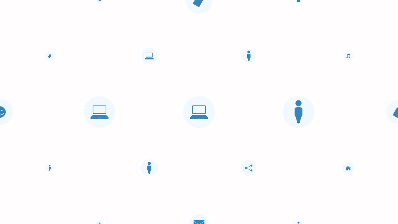 Premium stock video - Motion network icons on simple background