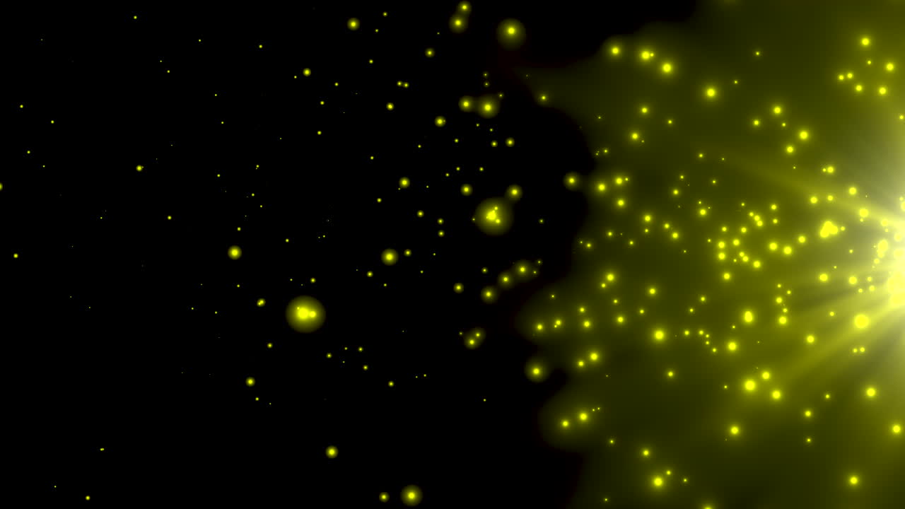 Premium stock video - Motion yellow particles and stars in galaxy ...