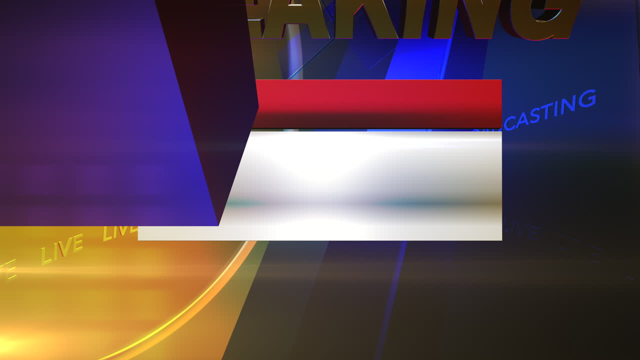 Premium stock video - Animation text news breaking and news intro graphic with lines and circles ...