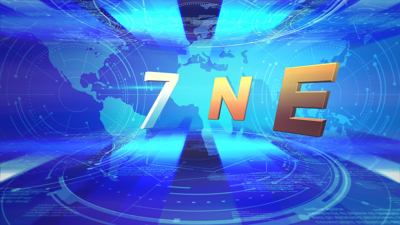 Premium stock video - Animation text 24 news and news intro graphic with blue lines and world ...