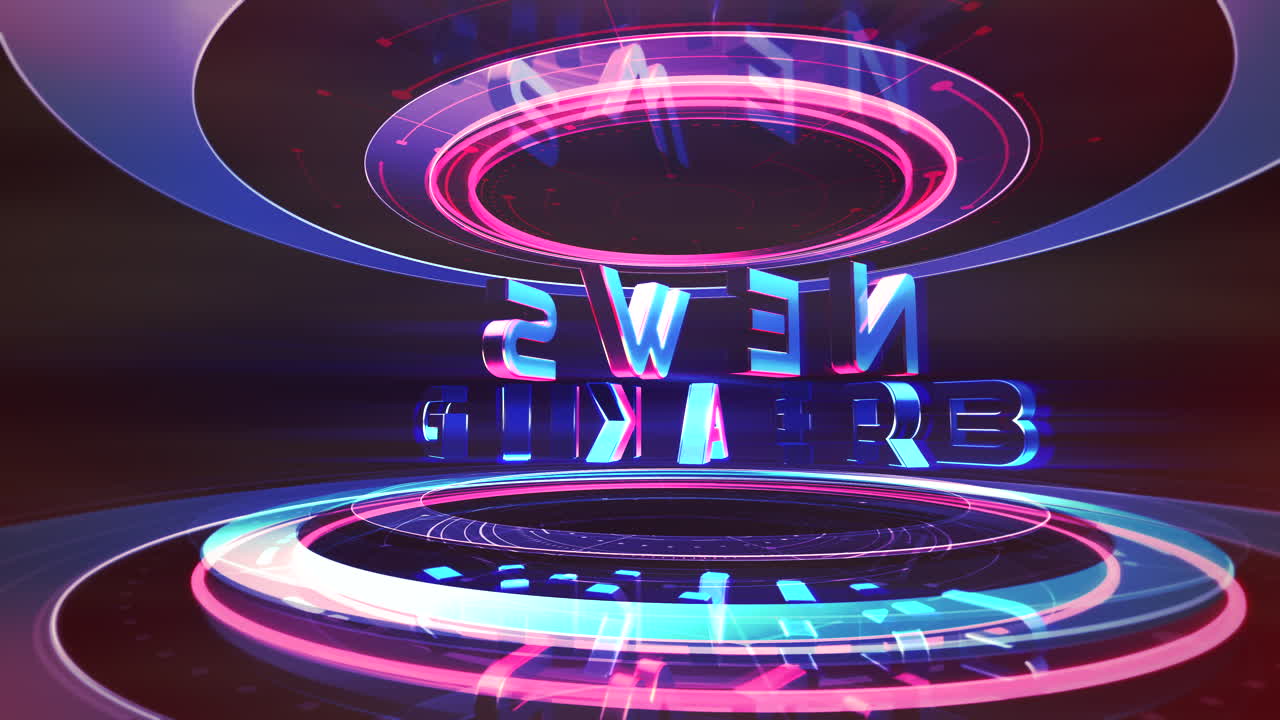 Premium stock video - Animation text news breaking and news intro graphic with lines and ...