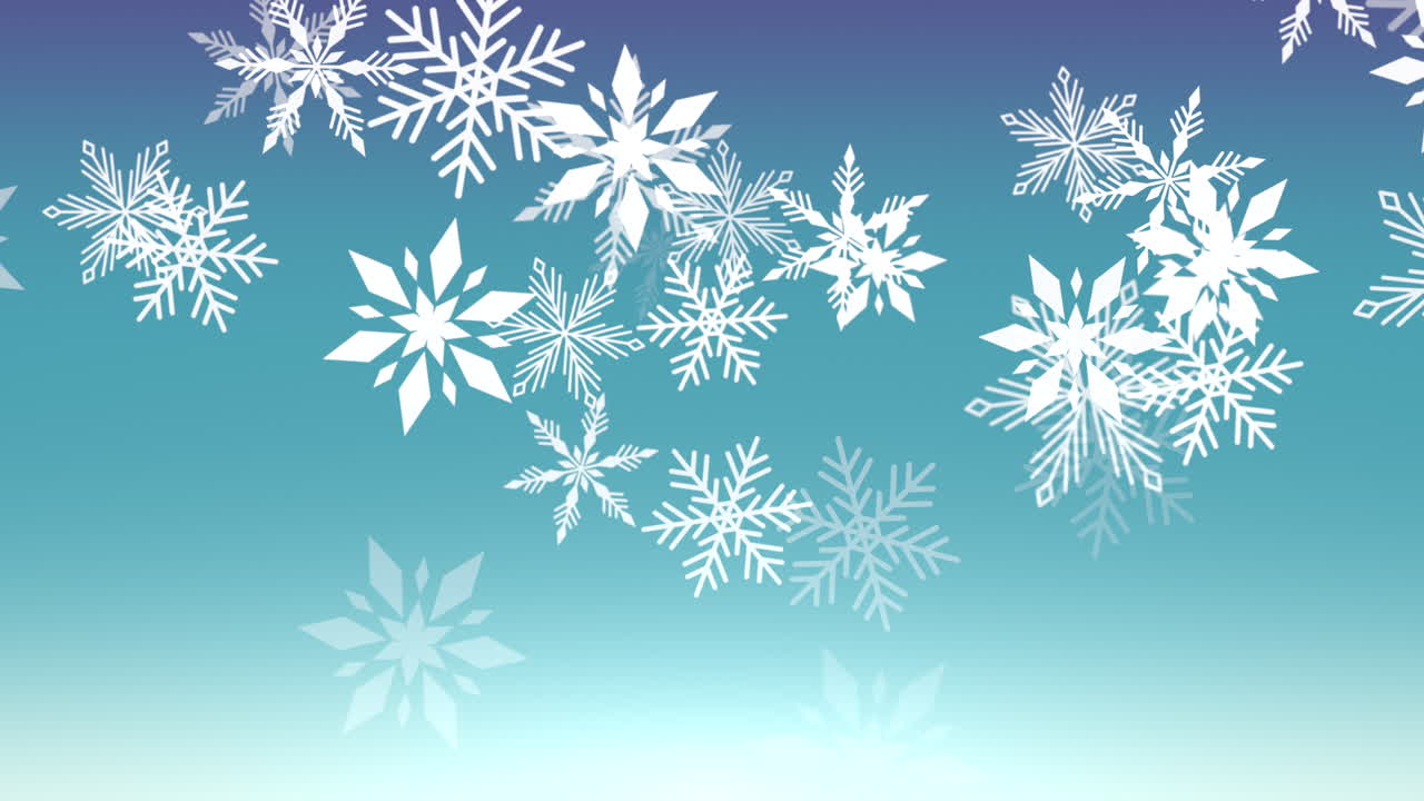 Premium stock video - Animation fly white snowflakes and abstract ...