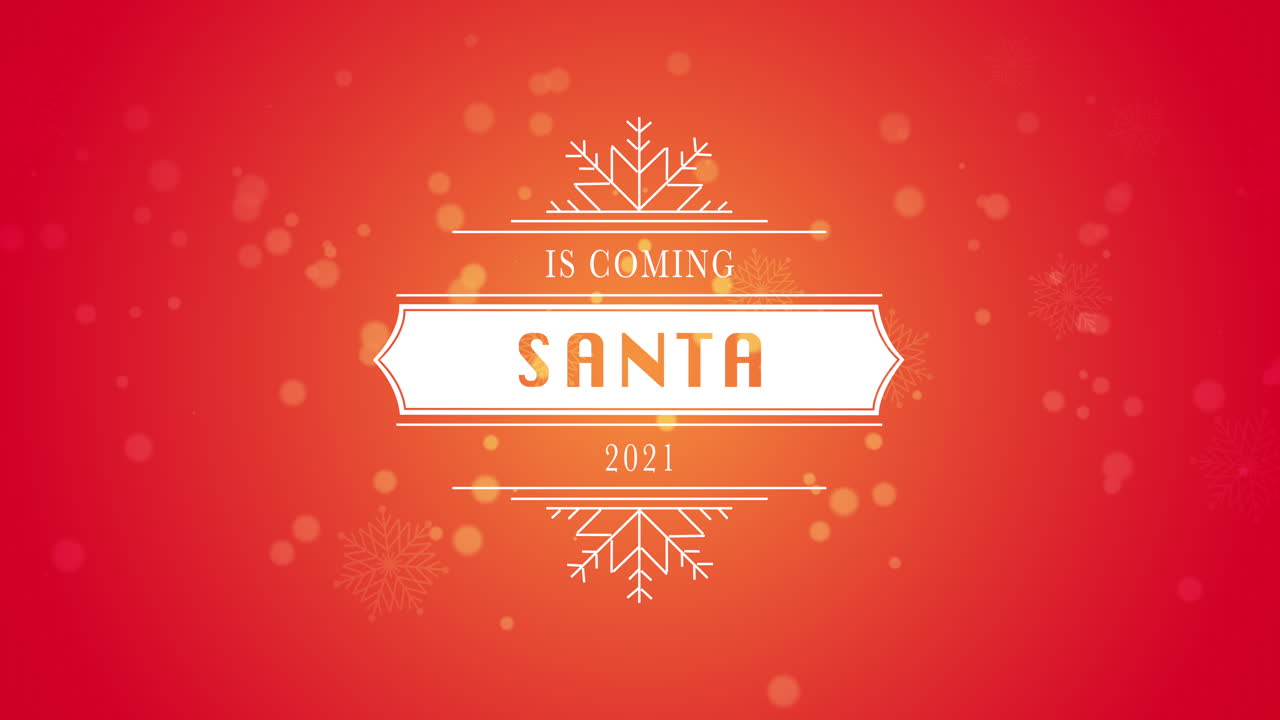 Premium stock video - Animated closeup santa is coming and 2021 text ...