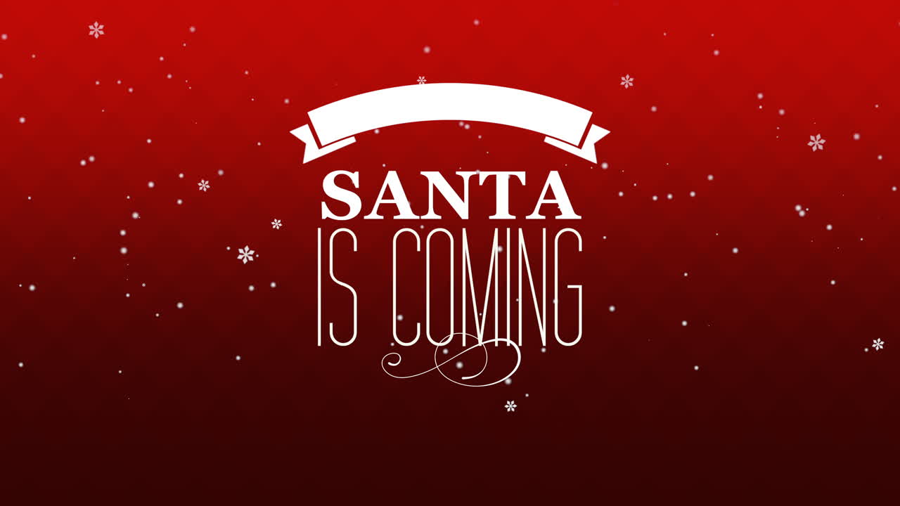 Premium stock video - Animated closeup santa is coming text and fly ...