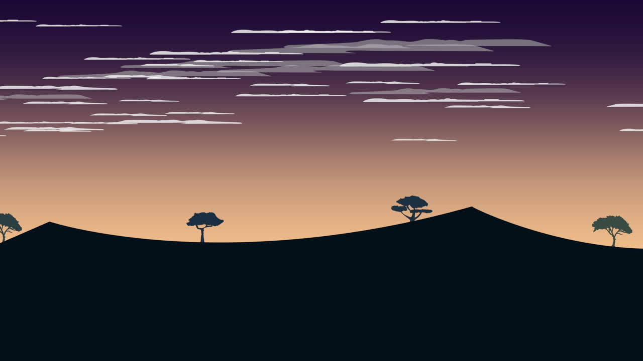 Premium stock video - Cartoon animation background with sunset and ...