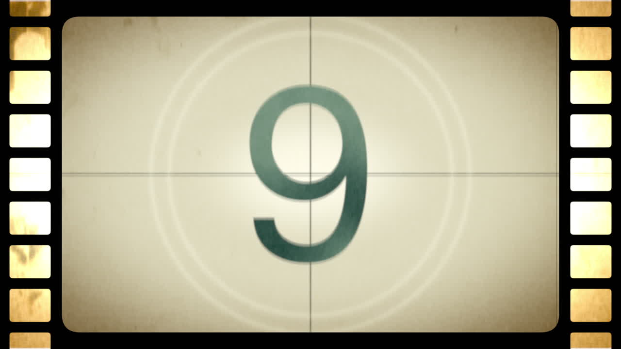 Premium stock video - Motion brown retro film countdown abstract ...