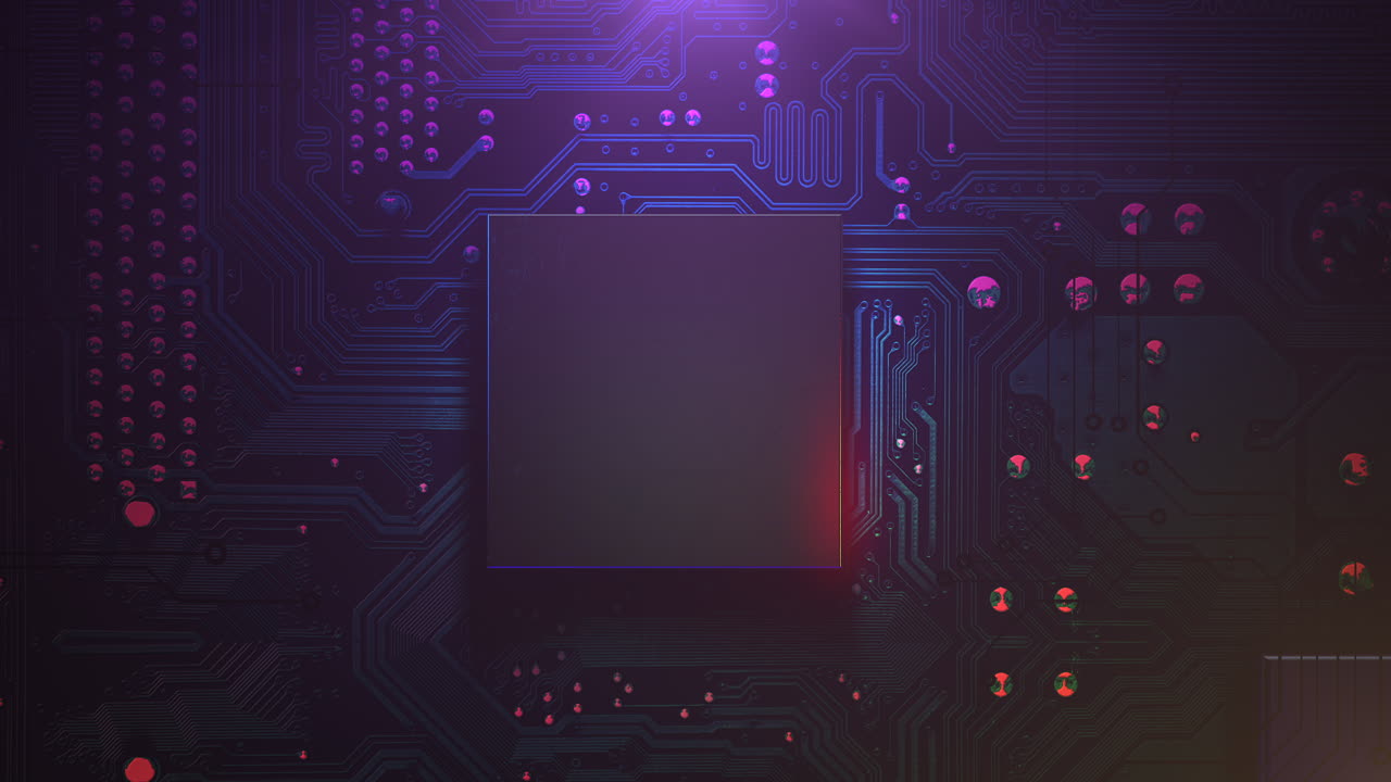 Premium stock video - Cyberpunk animation background with computer chip ...