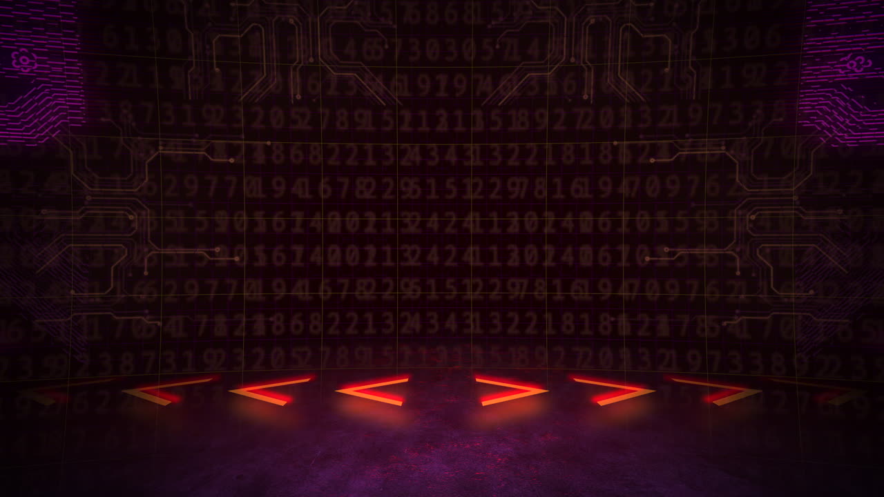 Premium stock video - Cyberpunk animation background with computer ...