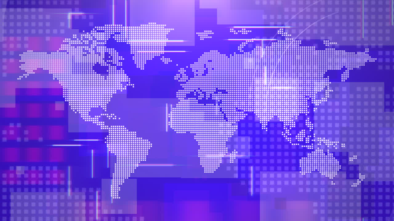 Premium stock video - News intro graphic animation with lines and world map abstract background