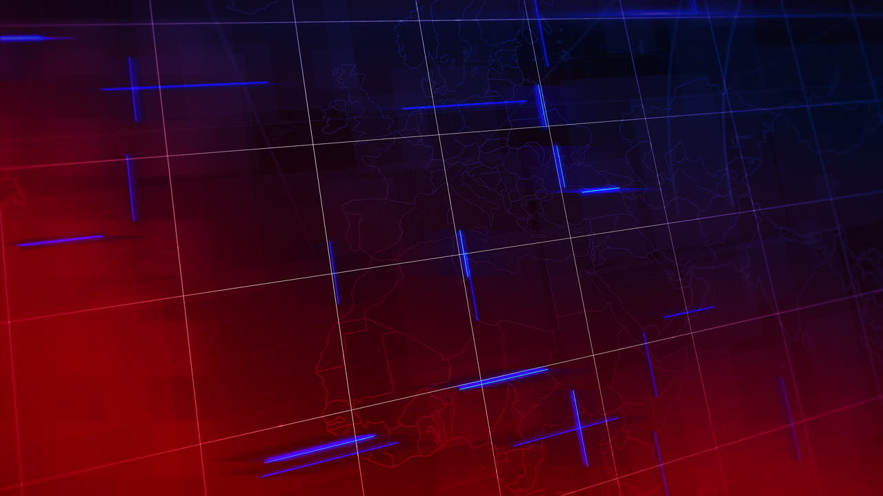 Premium stock video - News intro graphic animation with lines and world map abstract background 1