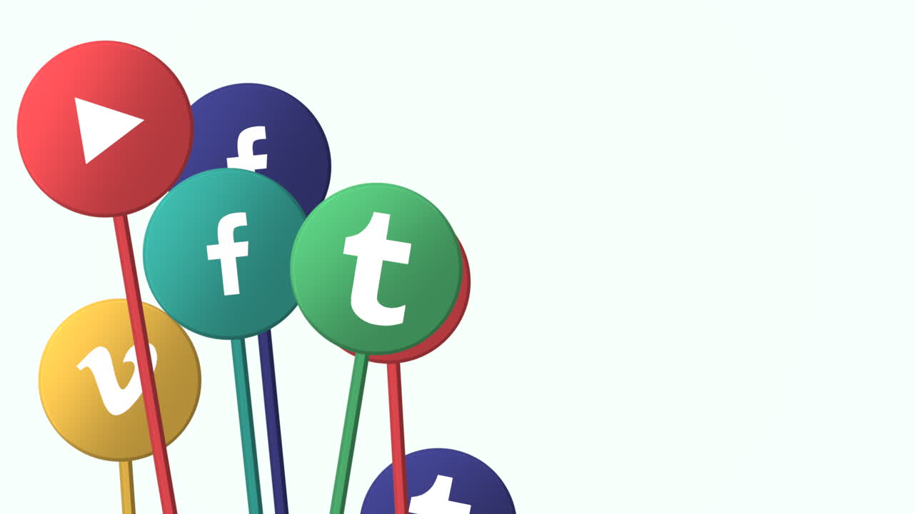 Vídeo Premium - Iconos de movimiento de animación de las redes sociales ...