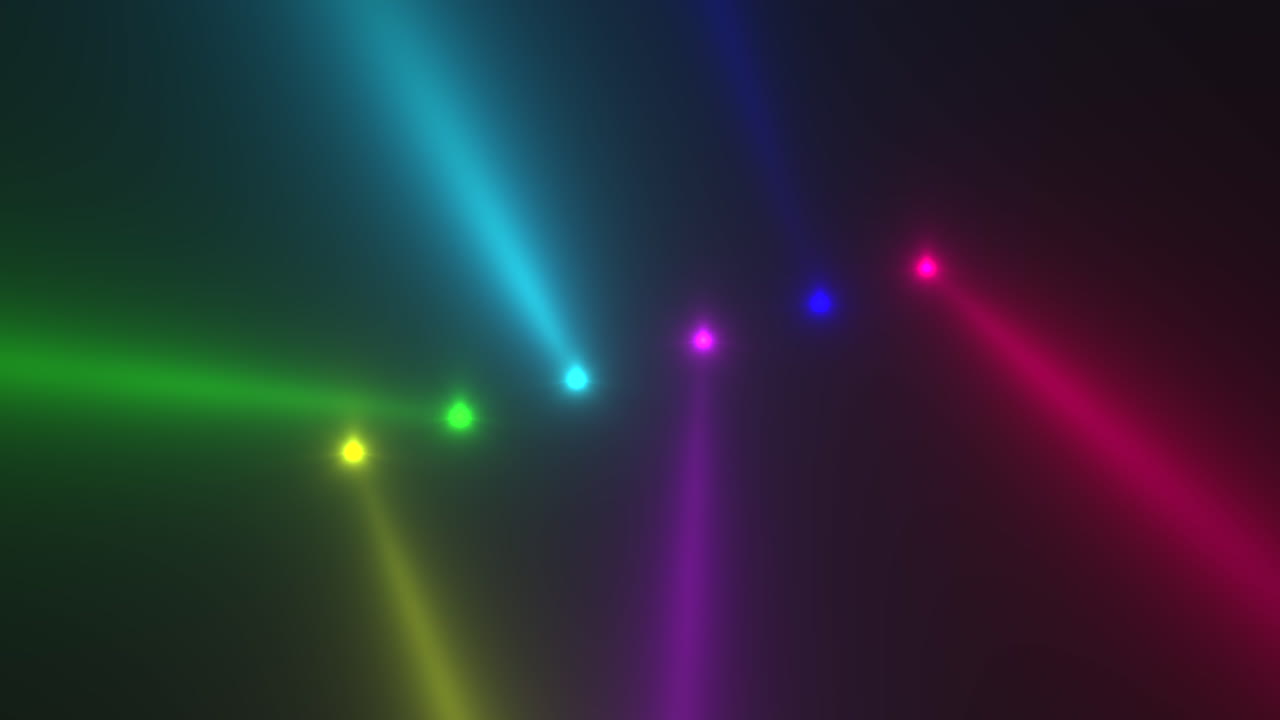 Premium stock video - Animation motion colorful glowing spotlight beams ...