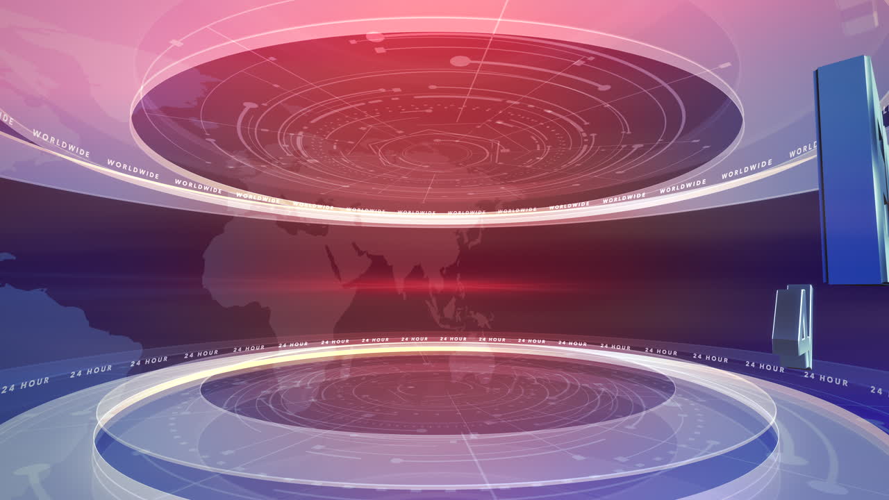 Premium stock video - Animation text 24 news and news intro graphic with lines and circular ...