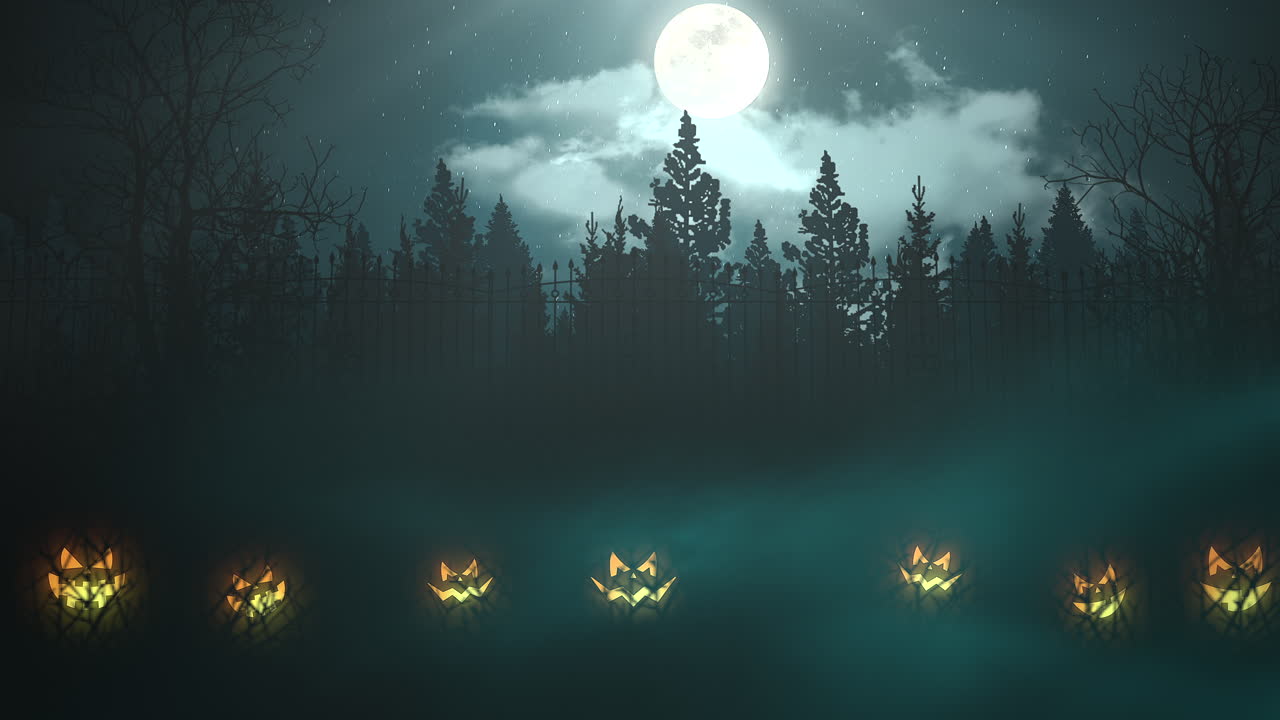 Premium stock video - Halloween background animation with the forest ...
