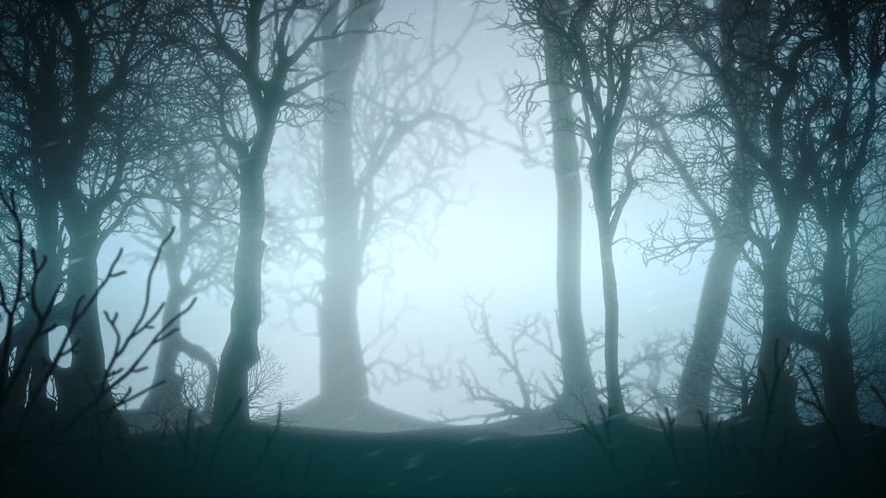 Vídeo Premium - Fondo de terror místico con bosque azul oscuro y fondo ...