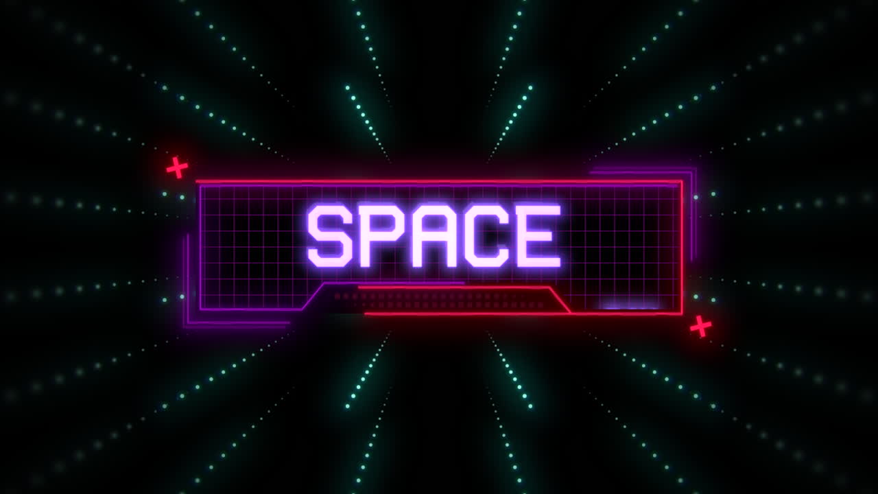 Premium stock video - Animation closeup space day text on neon ...