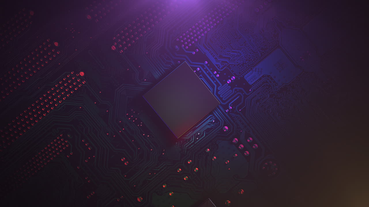 Premium stock video - Cyberpunk animation background with computer chip ...