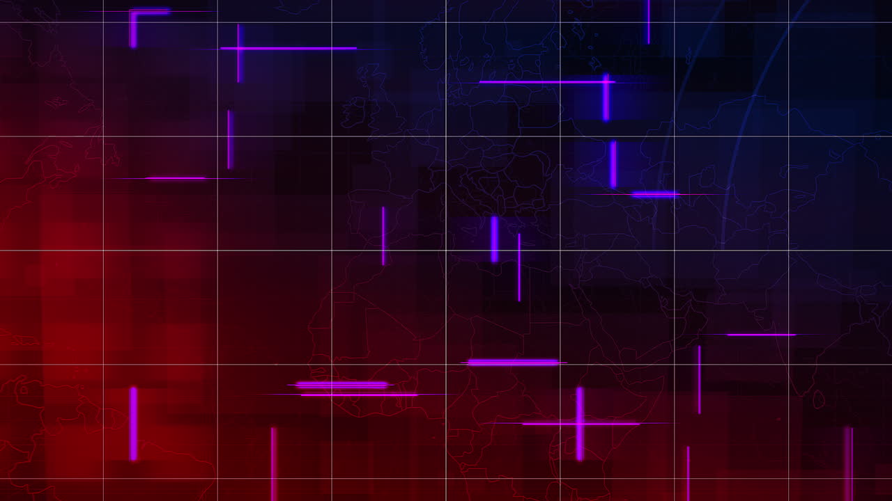 Premium stock video - News graphic animation with lines and world map