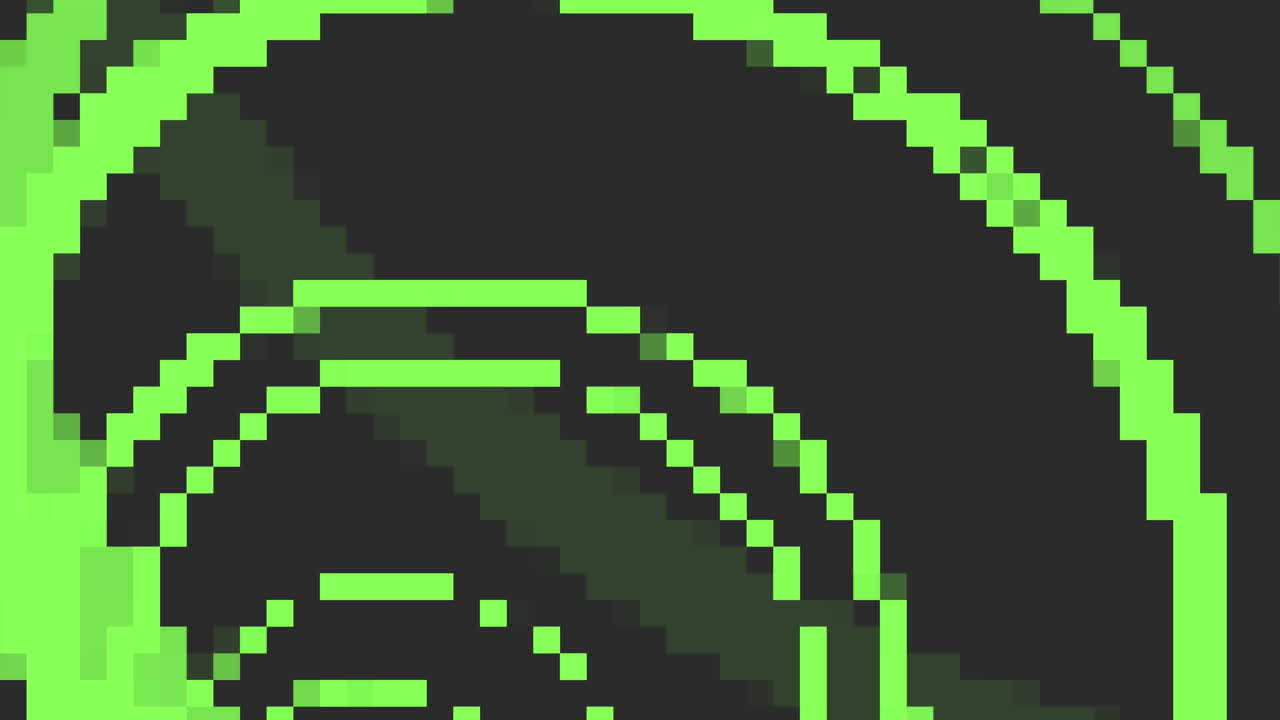 Premium stock video - Motion colorful small gradient green pixels 1