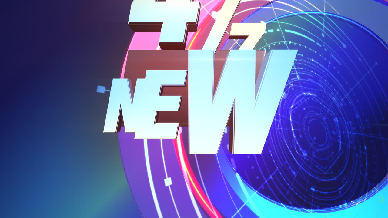 Premium stock video - Animation text 24 news and news intro graphic with lines and circular ...