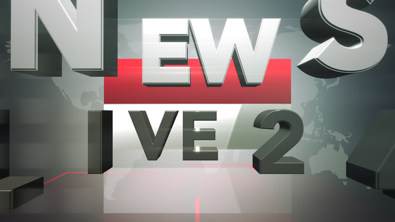 Premium stock video - Animation text news live 24 and news intro graphic with lines and world ...