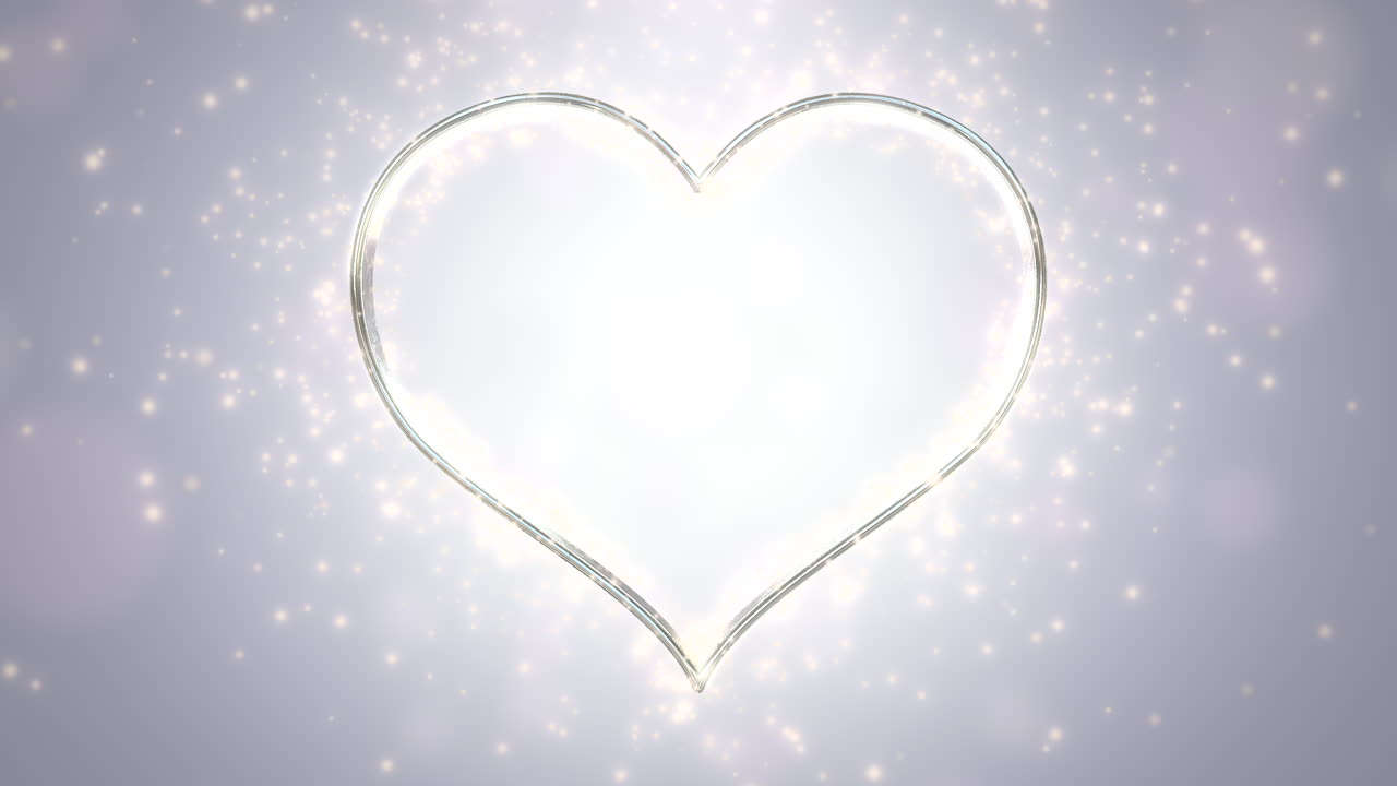 Premium stock video - Animation white hearts of love with glitters