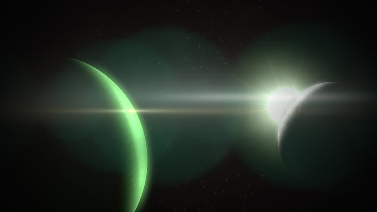 Premium stock video - Animation closeup planet and stars in space