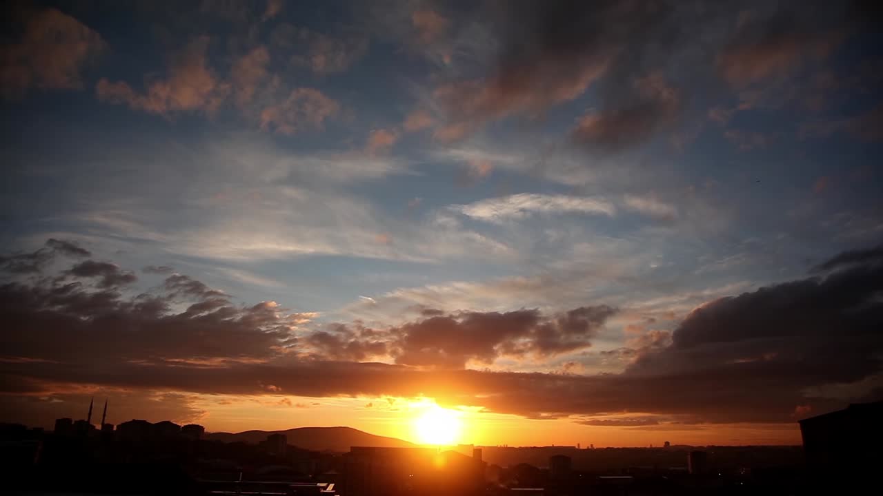Premium stock video - Sunset landscape timelapse cloudscape sky