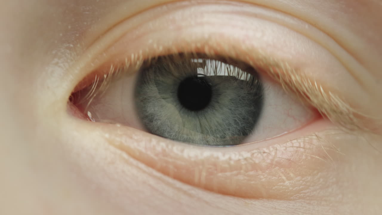 Premium stock video - Beautiful blue eye of a little girl 1