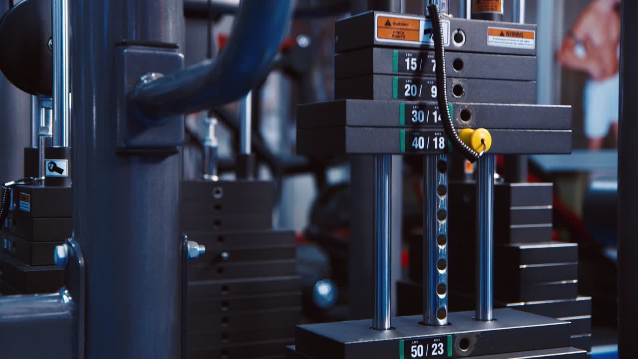 Premium stock video - Gym weights in a close-up