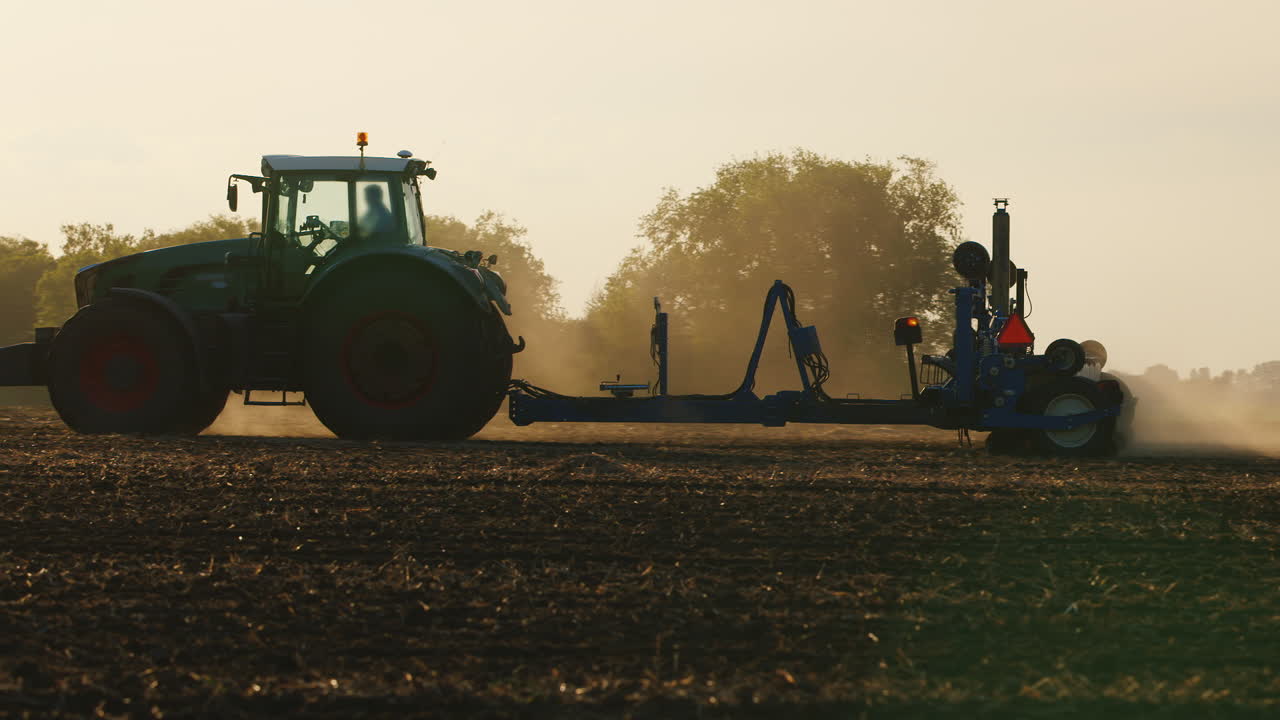 Premium stock video - Tractor plows through the soil 3