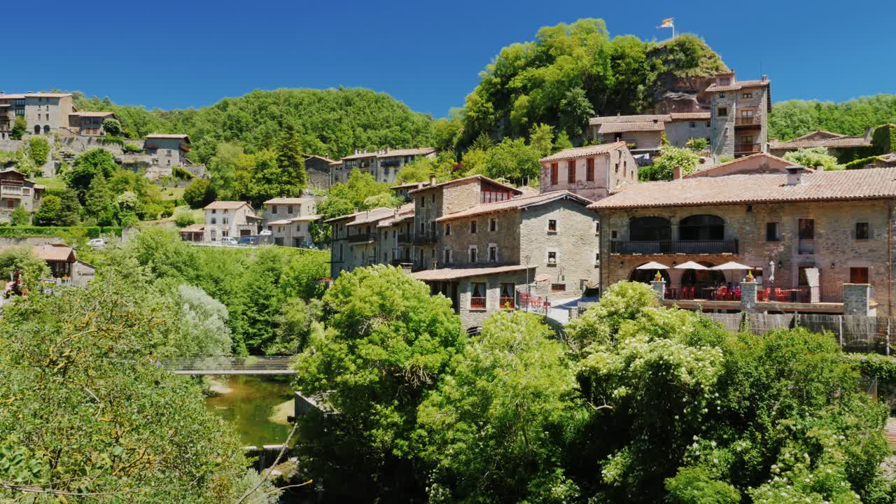 Premium stock video - The ancient village of rupit in catalonia spain