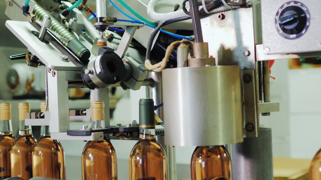 Premium stock video - Wine production and bottling at a winery