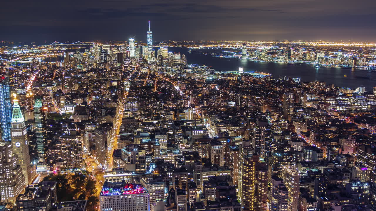 Premium stock video - Manhattan new york - aerial timelapse